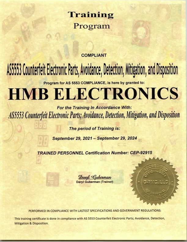 Certifications - HMB Electronics